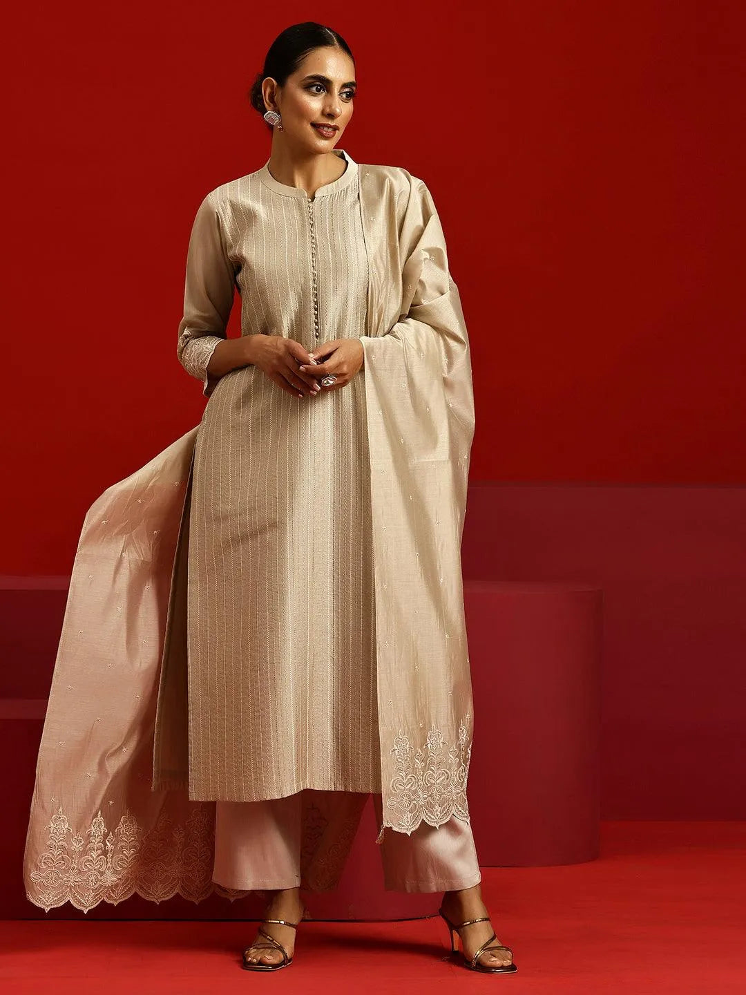 Chanderi Suits - Buy Chanderi Suits for Women Online | Libas