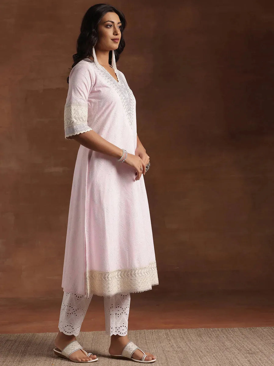 Buy Pink Printed Cotton Straight Suit With Dupatta Online at Rs.2439 ...