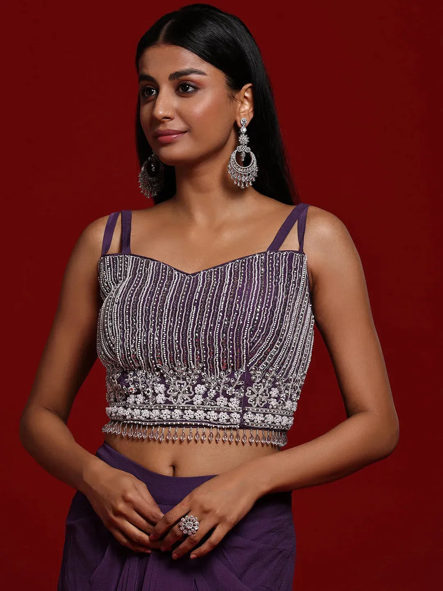 Buy Libas Art Mauve Silk Blend Embellished Co-Ords Online at Rs.5999 | Libas