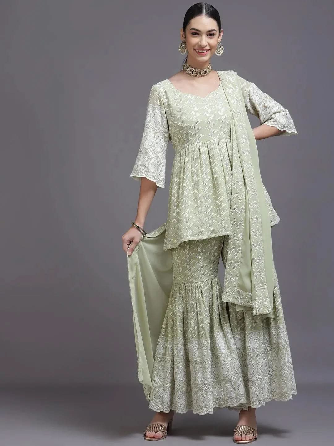 Shop Shimmer Sharara Sets for Women Online In India | Libas