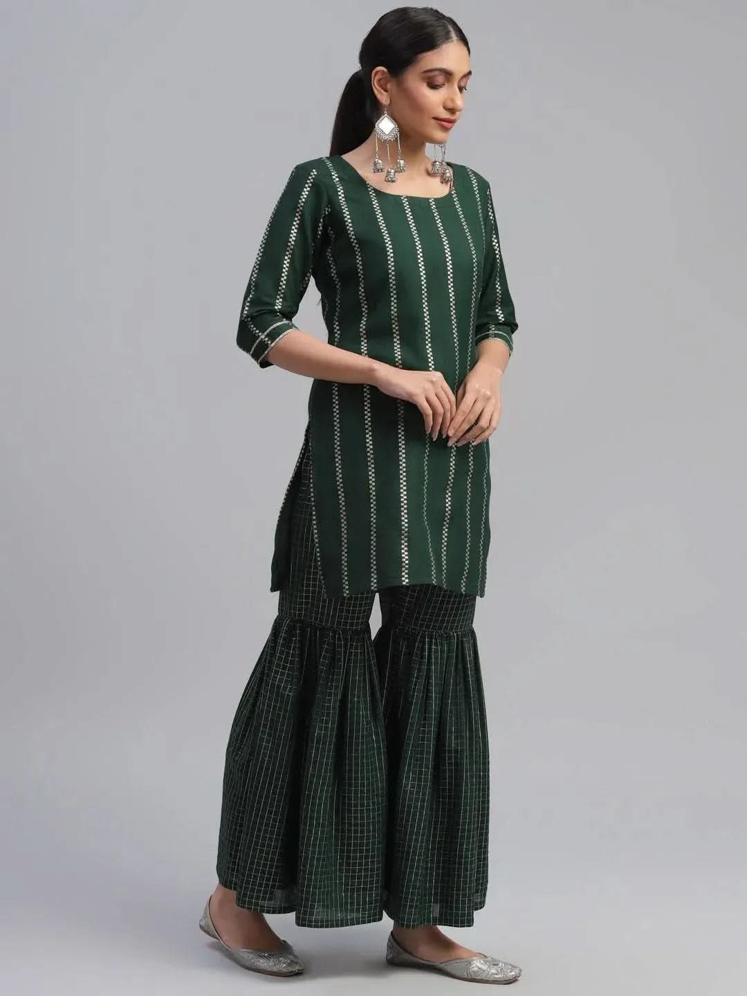 Buy Green Sharara Suits for Women Online at the Best Price | Libas