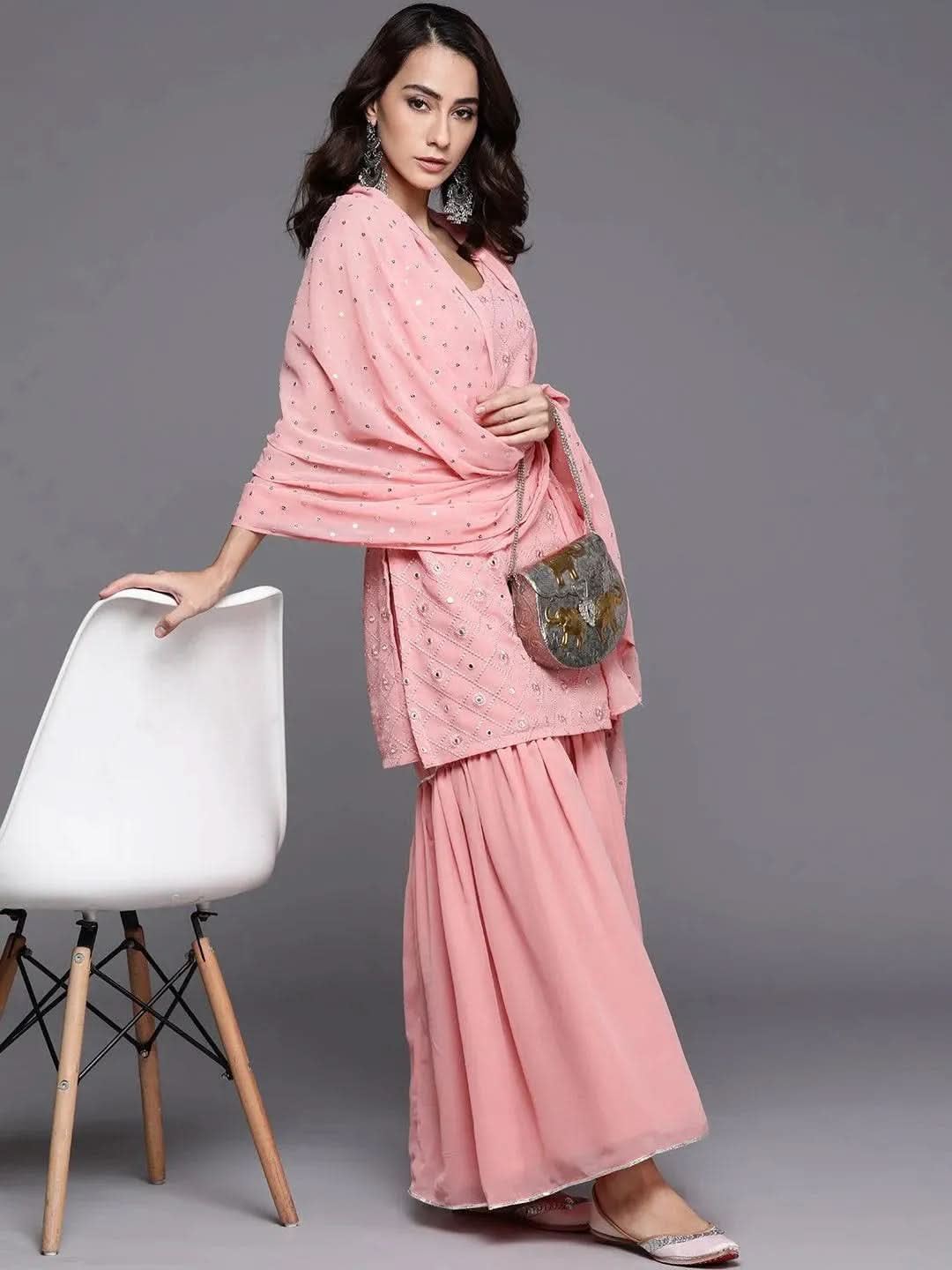 Buy Georgette Sharara Suits for Women at the Best price | Libas